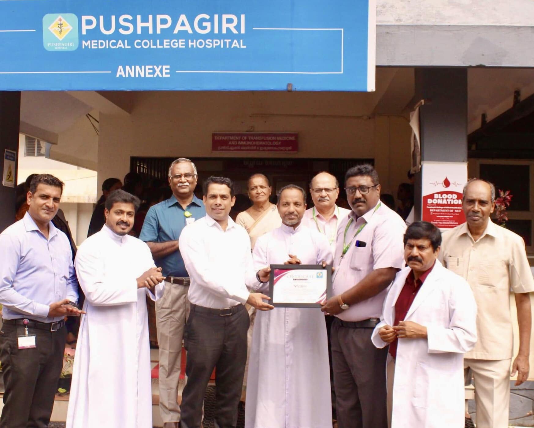 Pushpagiri Medical College Honours Joyalukkas Foundation on World Blood ...